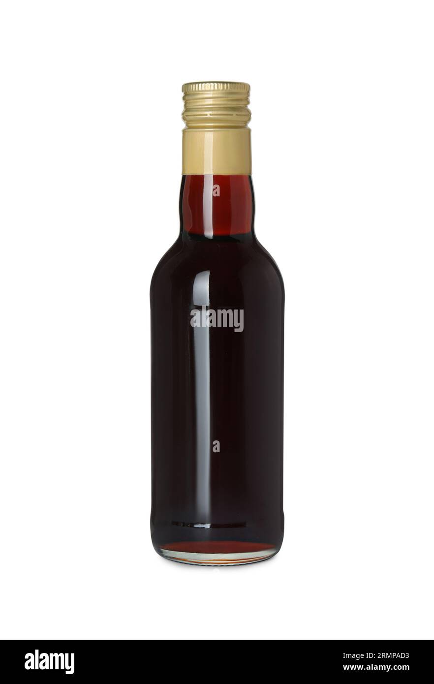 Bottle of delicious syrup for coffee isolated on white Stock Photo - Alamy