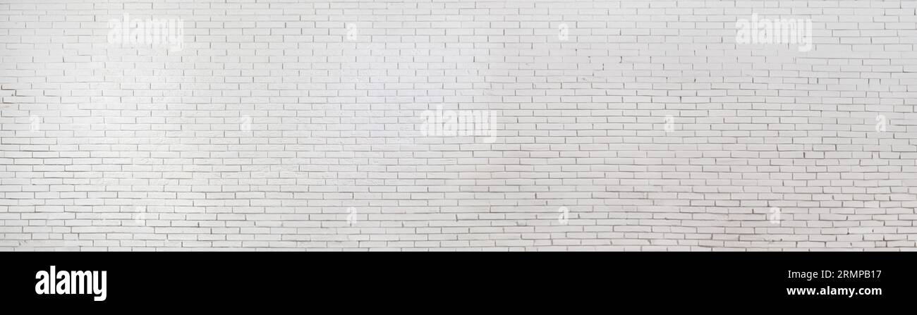 White brick wall as background, banner design Stock Photo - Alamy