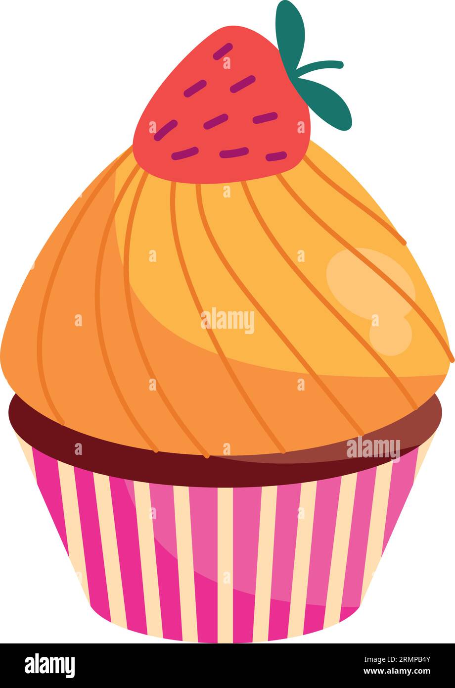 strawberry cupcake illustration vector isolated Stock Vector Image ...