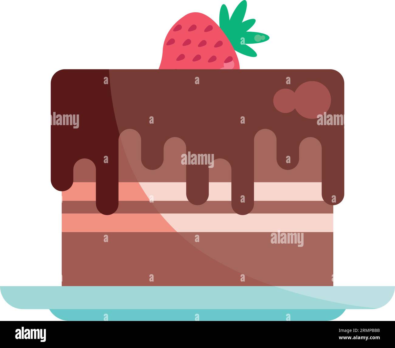 chocolate dessert with straberry vector isolated Stock Vector Image ...