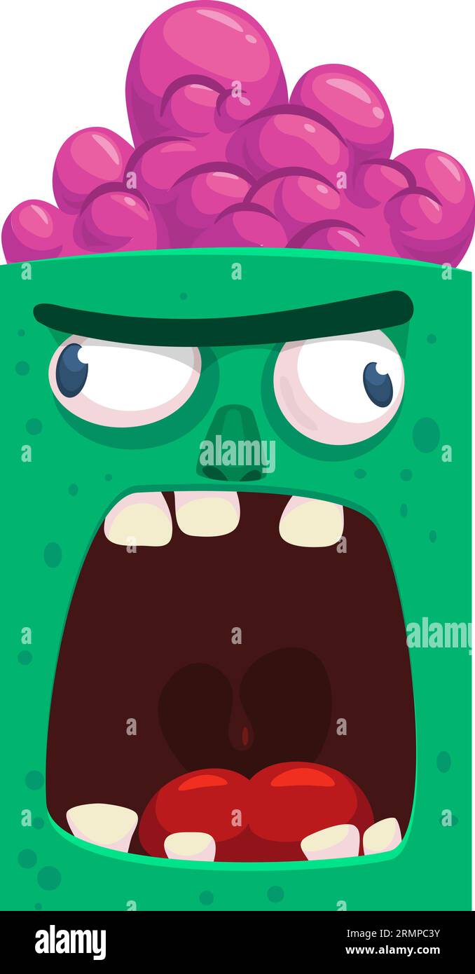 Funny Cartoon Zombie Face