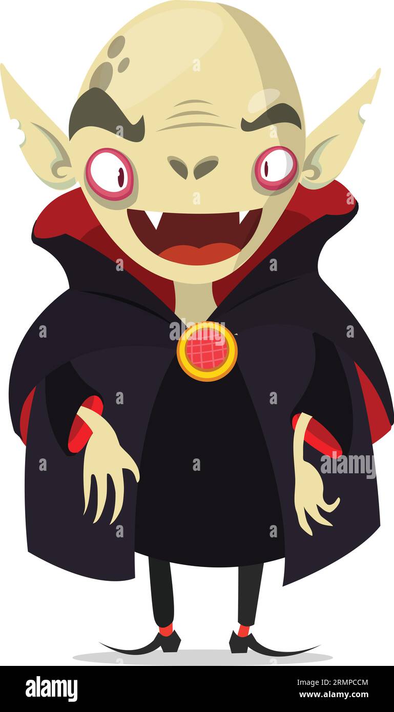 Cute cartoon vampire smiling. Vector illustration isolated Stock Vector ...