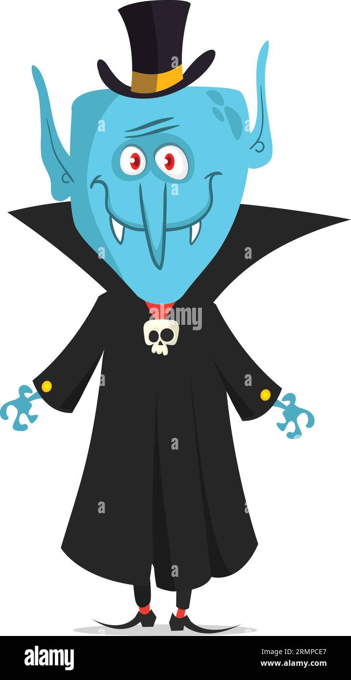Cute cartoon vampire smiling. Vector illustration isolated Stock Vector ...