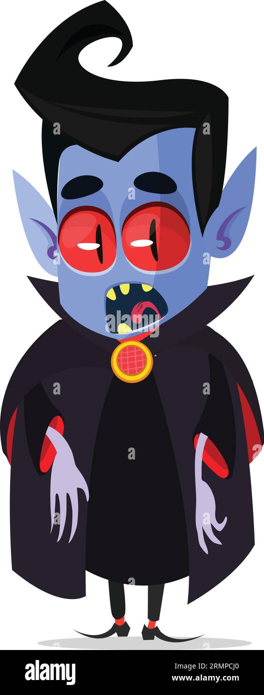 Cute cartoon vampire smiling. Vector illustration isolated Stock Vector ...