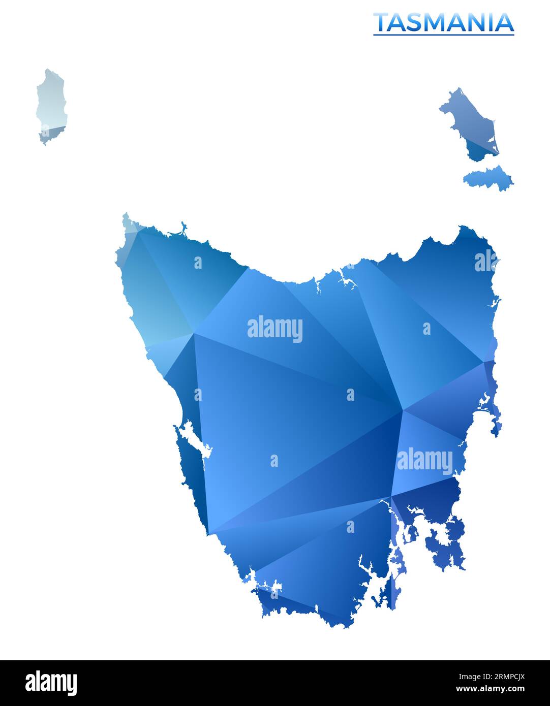 Vector polygonal Tasmania map. Vibrant geometric island in low poly ...