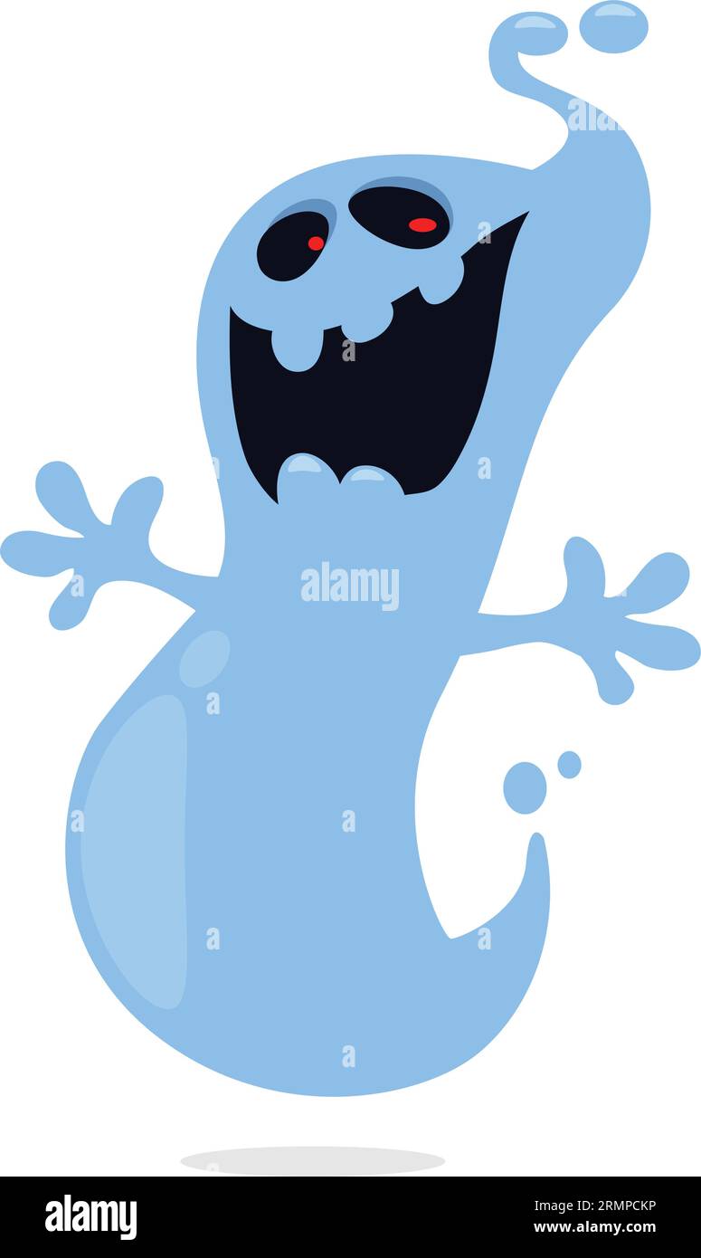 Cute and funny cartoon little ghost . Halloween illustration vector ...