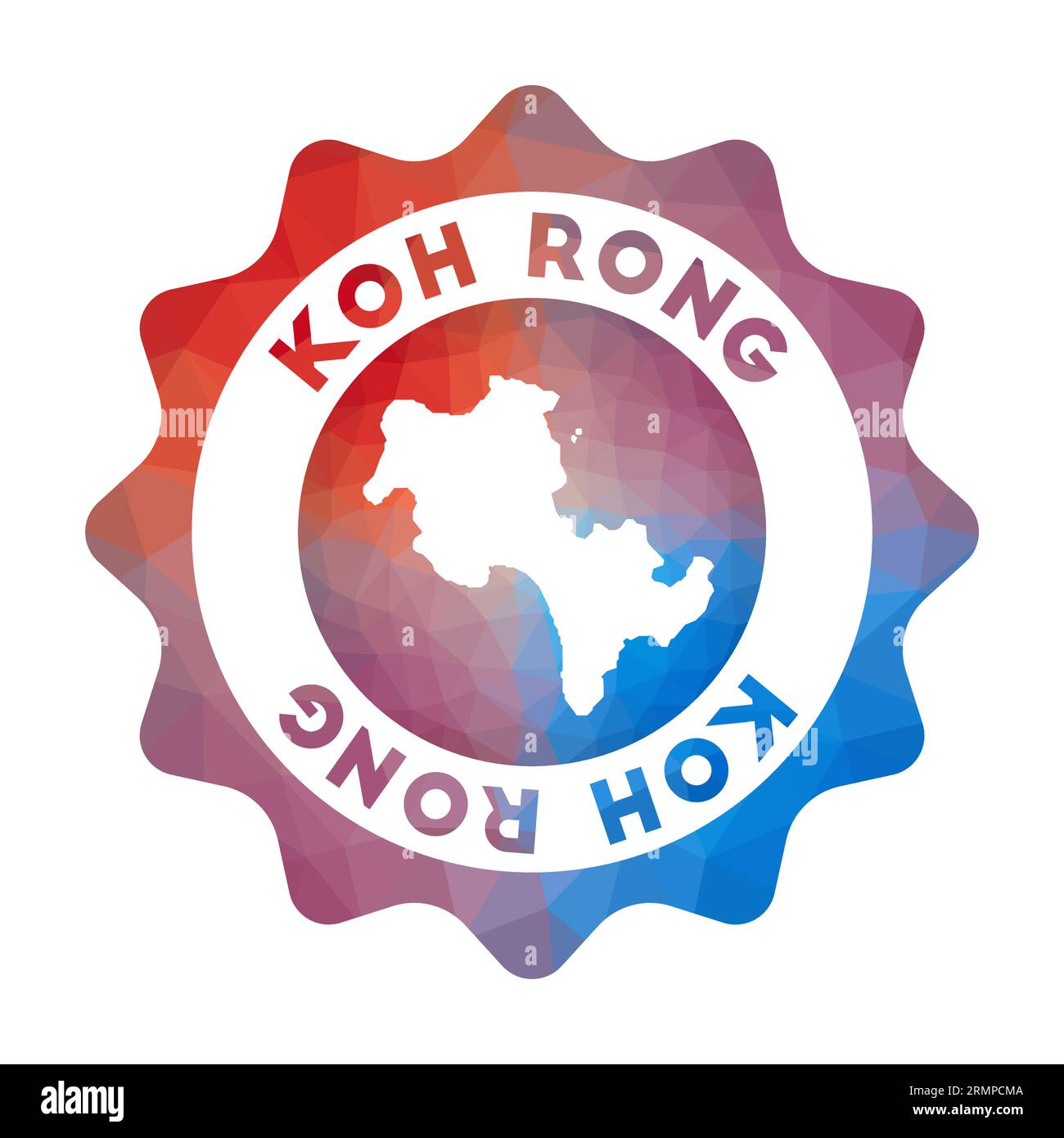 Koh Rong low poly logo. Colorful gradient travel logo of the island in ...