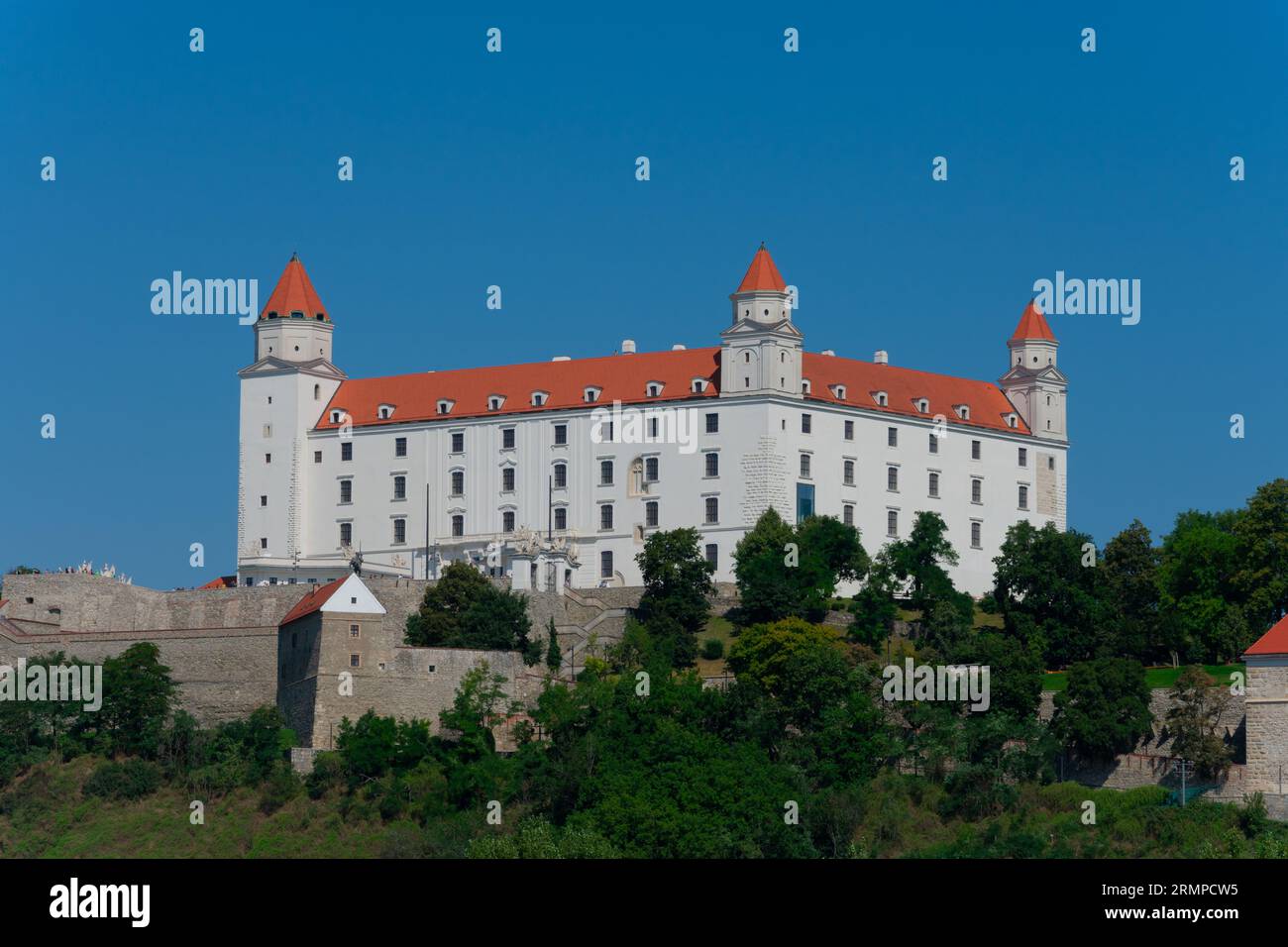 Bratislava, Slovakia. August 15, 2023. Bratislava Castle, rectangular ...