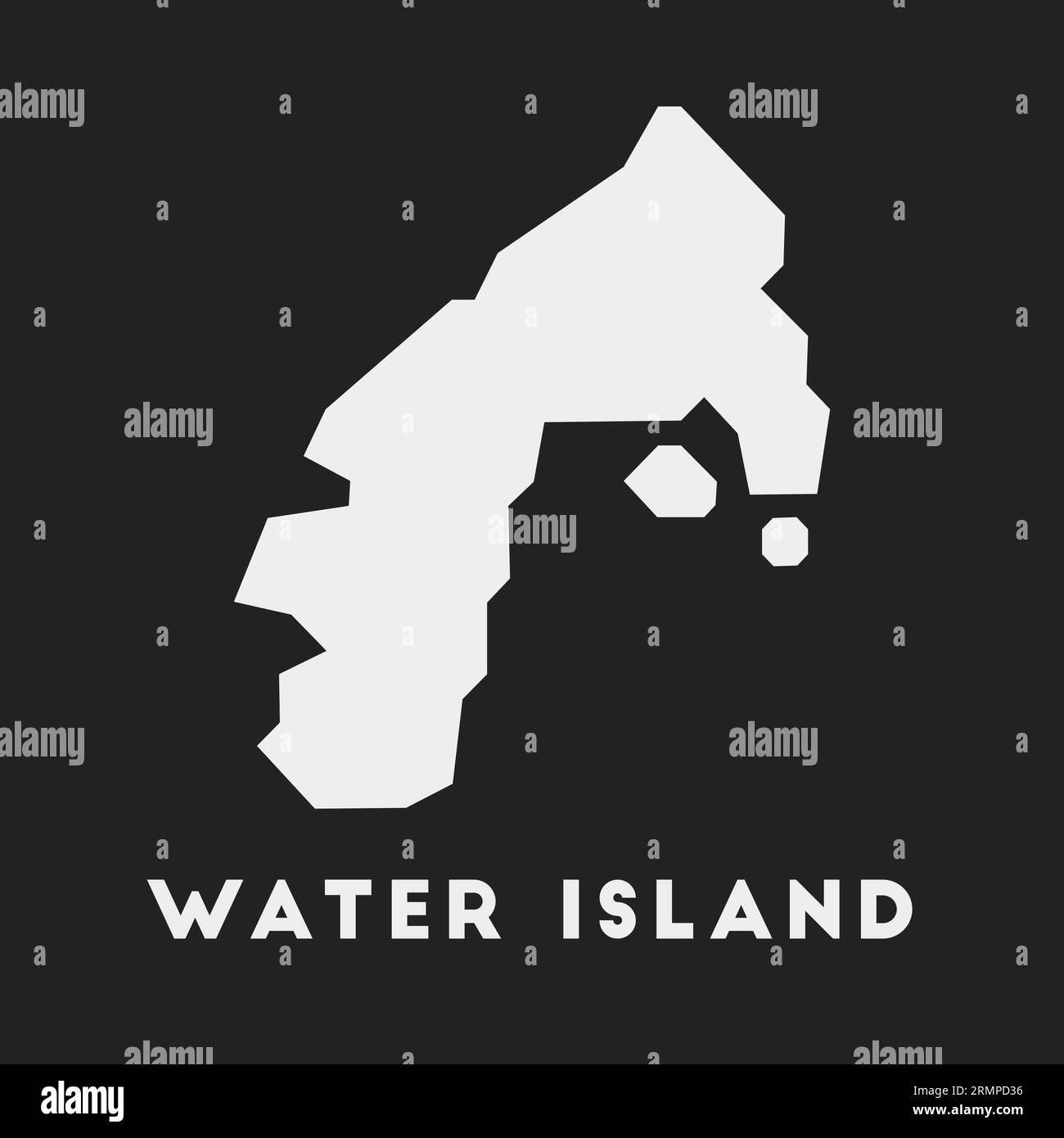 Water Island icon. Map on dark background. Stylish Water Island map ...