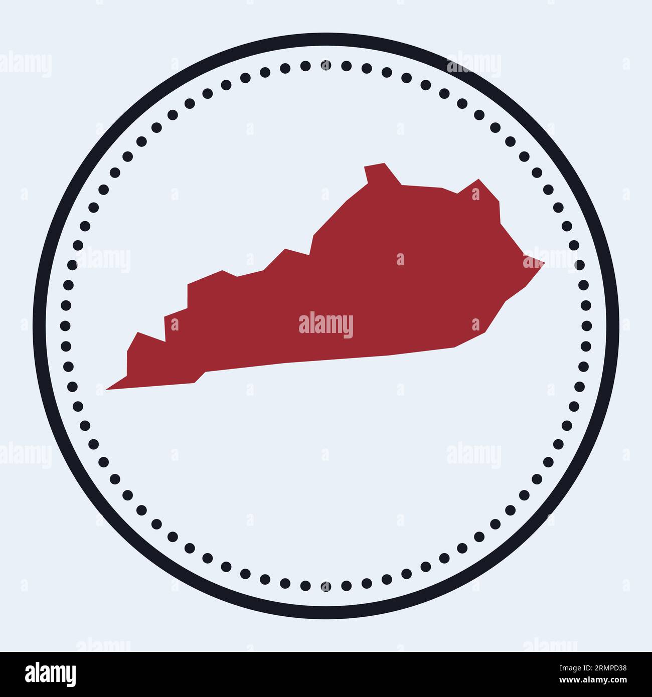 Kentucky round stamp. Round logo with us state map and title. Stylish ...
