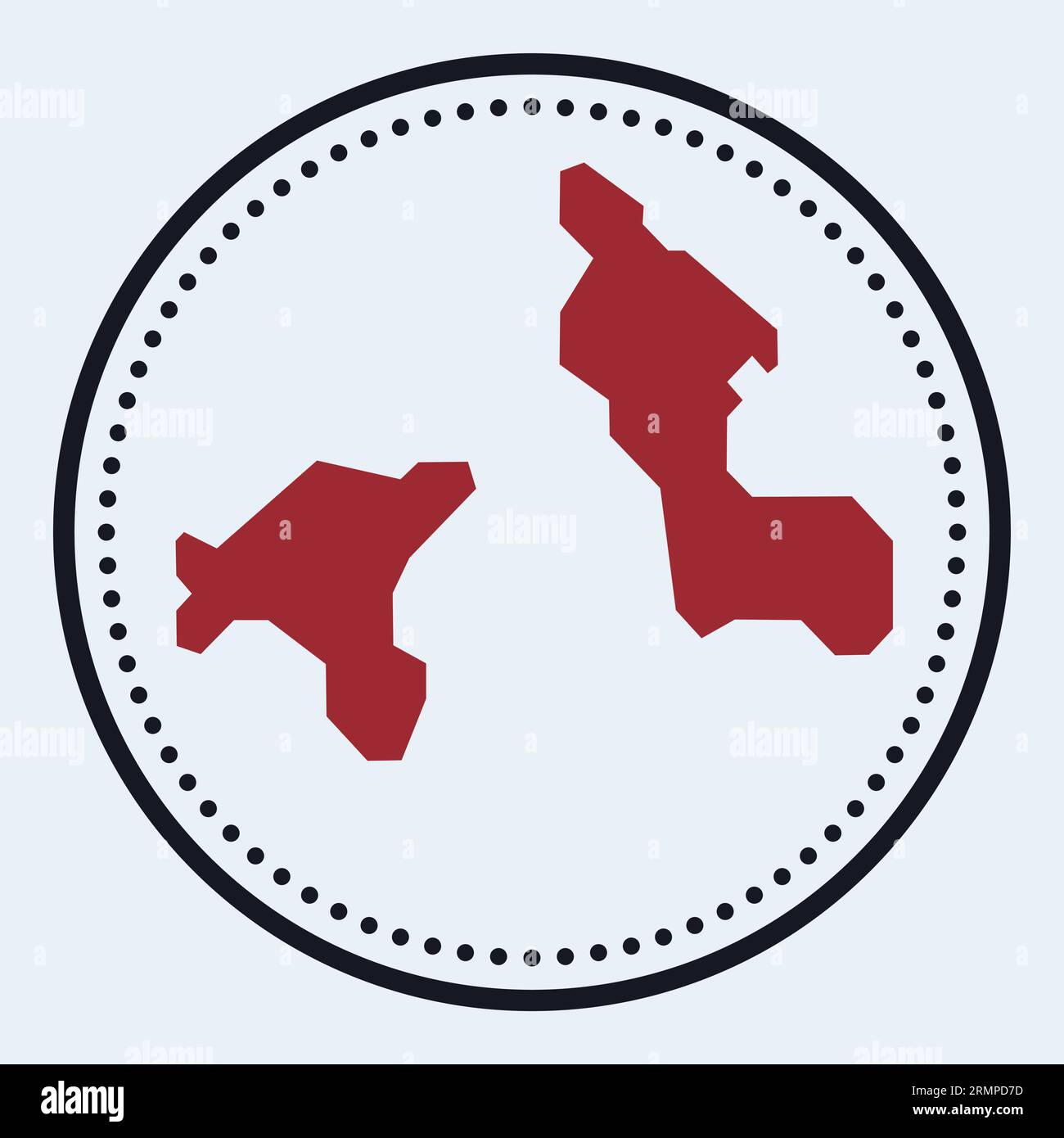 Cooper Island round stamp. Round logo with map and title. Stylish ...