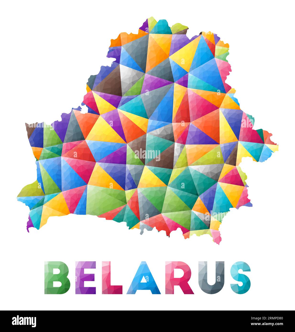 Belarus polygonal map Cut Out Stock Images & Pictures - Alamy