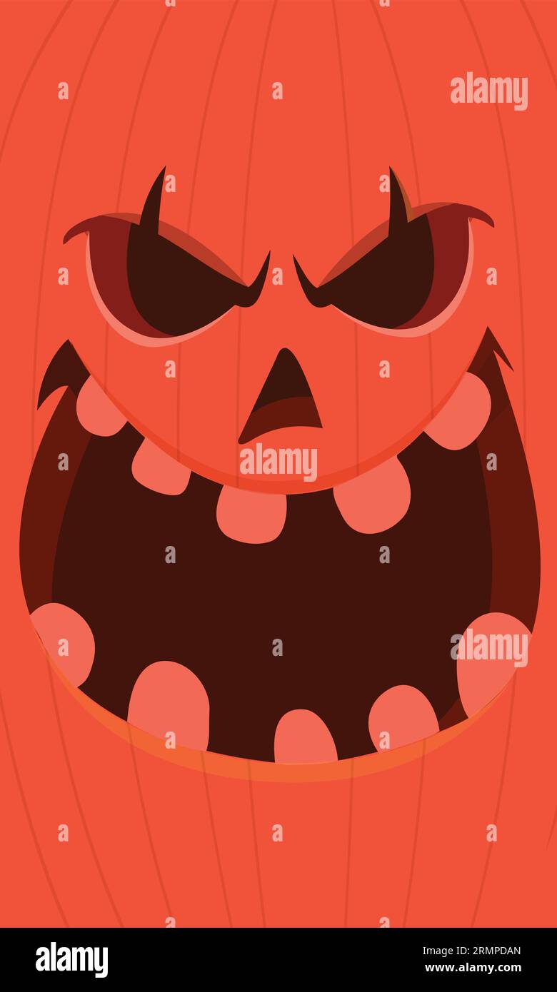 Halloween Pumpkin Head With Scary Face Expression Vector Cartoon Illustration Of Glowing Jack O