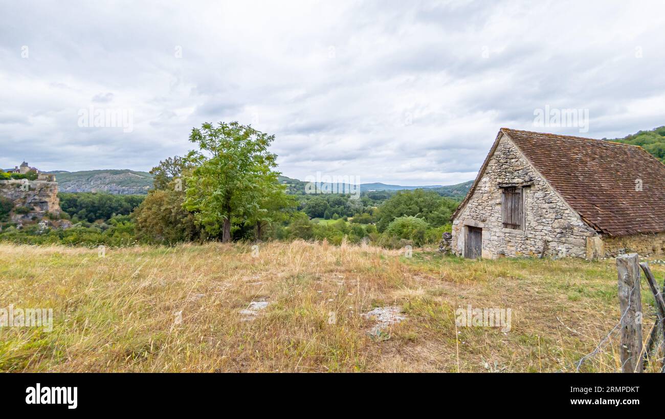 Rustic Barn with extensive views across the dordogne Stock Photo - Alamy