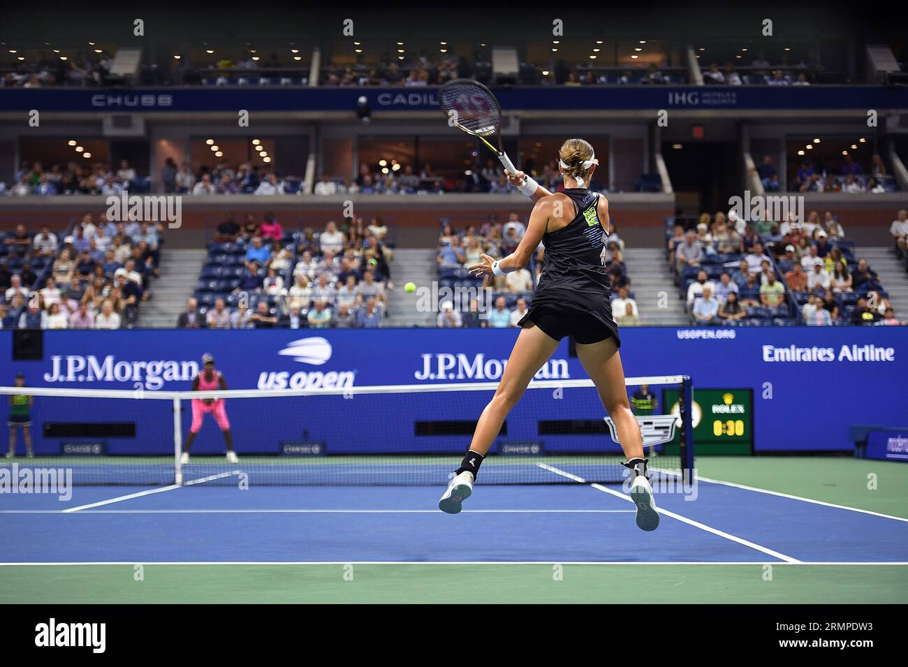 New York, USA. 29th Aug, 2023. Belgian tennis player Greet Minnen plays ...