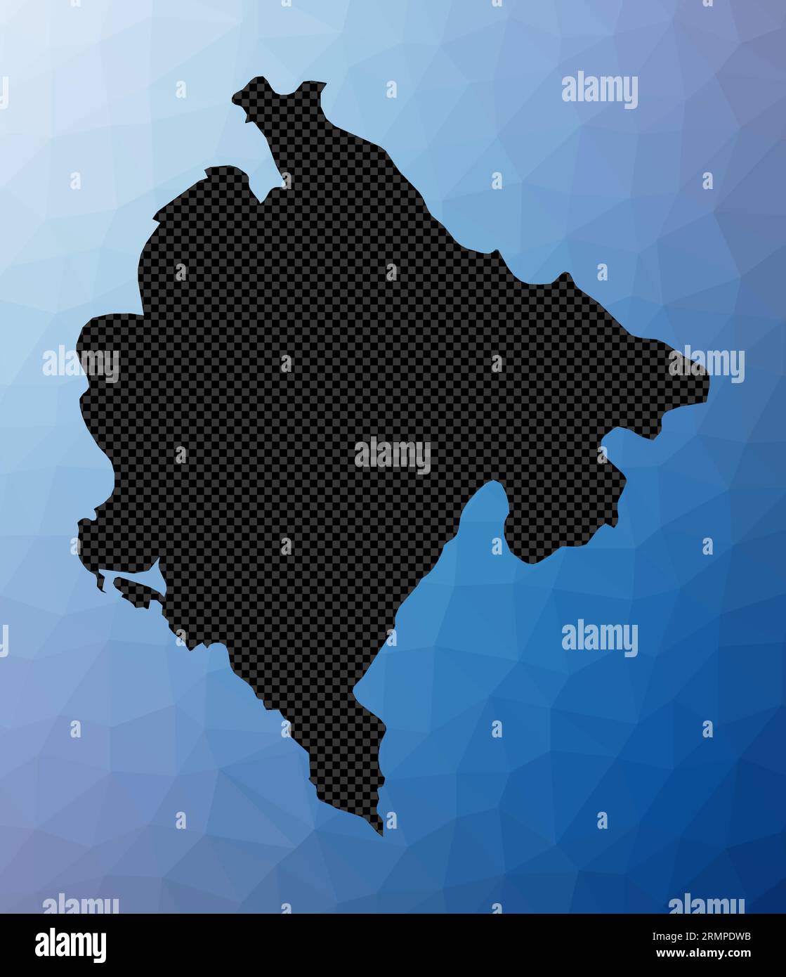 Montenegro geometric map. Stencil shape of Montenegro in low poly style ...