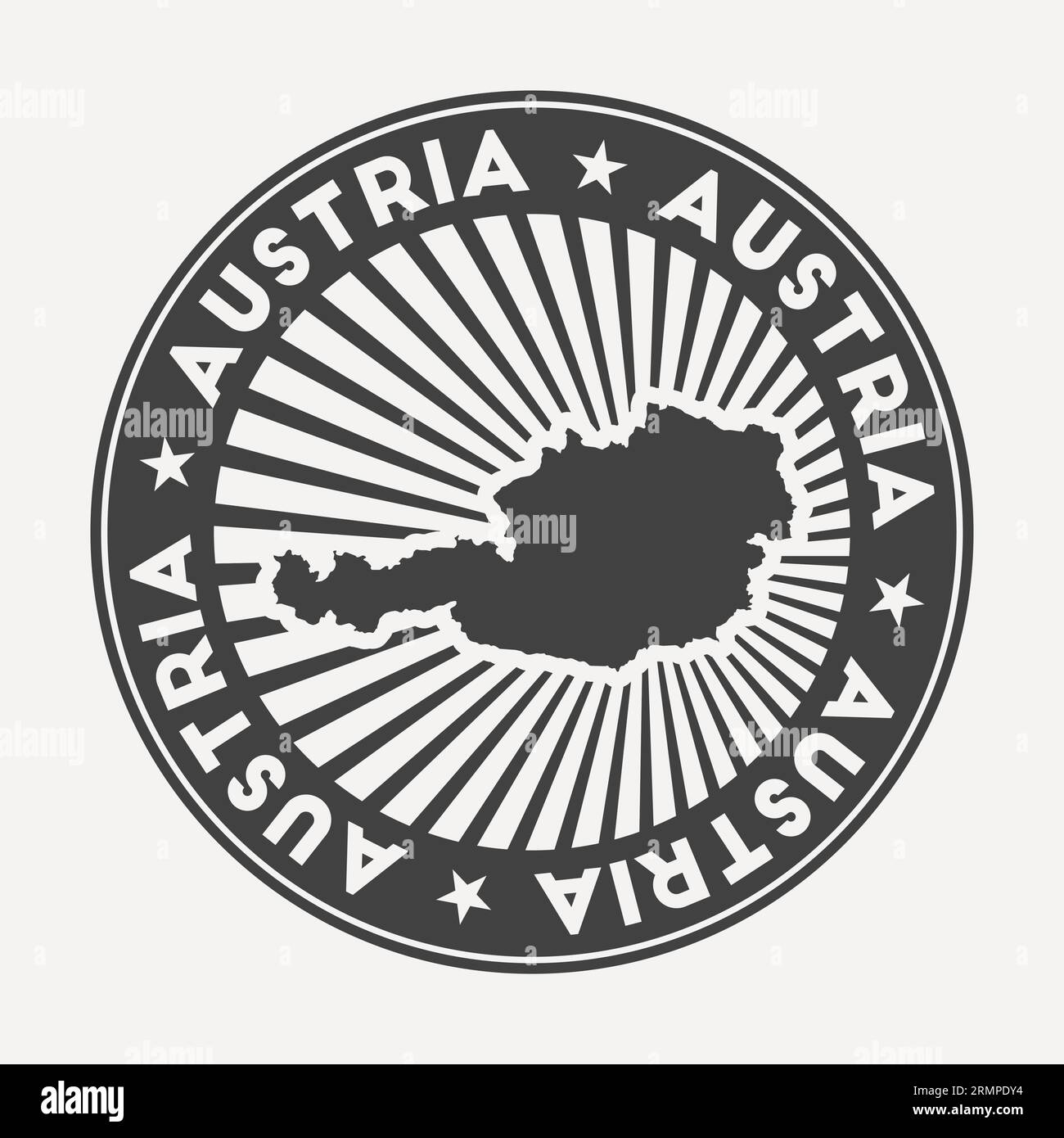 Austria round logo. Vintage travel badge with the circular name and map of country, vector ...