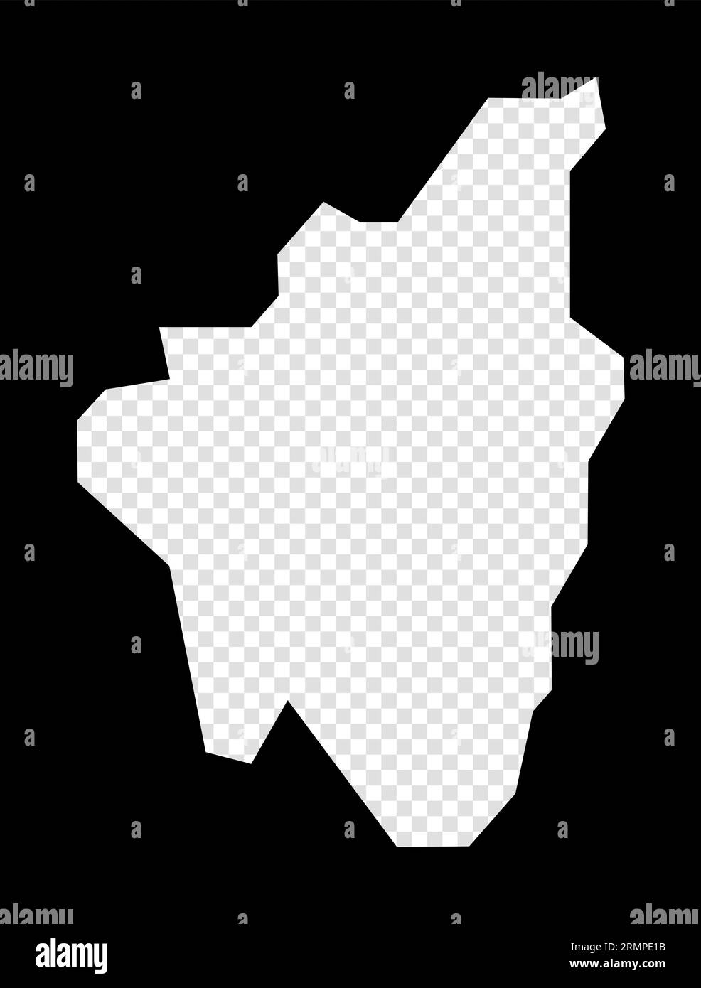 Stencil map of Lobos Island. Simple and minimal transparent map of Lobos Island. Black rectangle ...