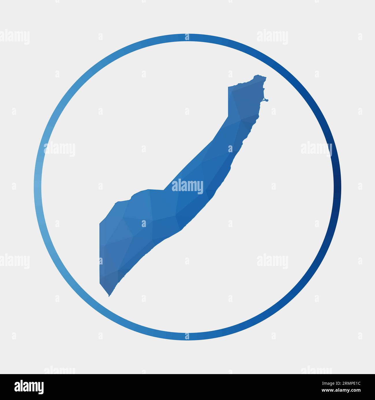 Somalia icon. Polygonal map of the country in gradient ring. Round low ...