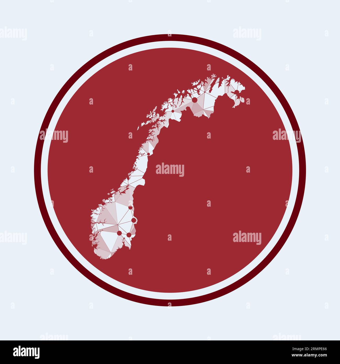 Norway icon. Trendy tech logo of the country. Geometric mesh round ...