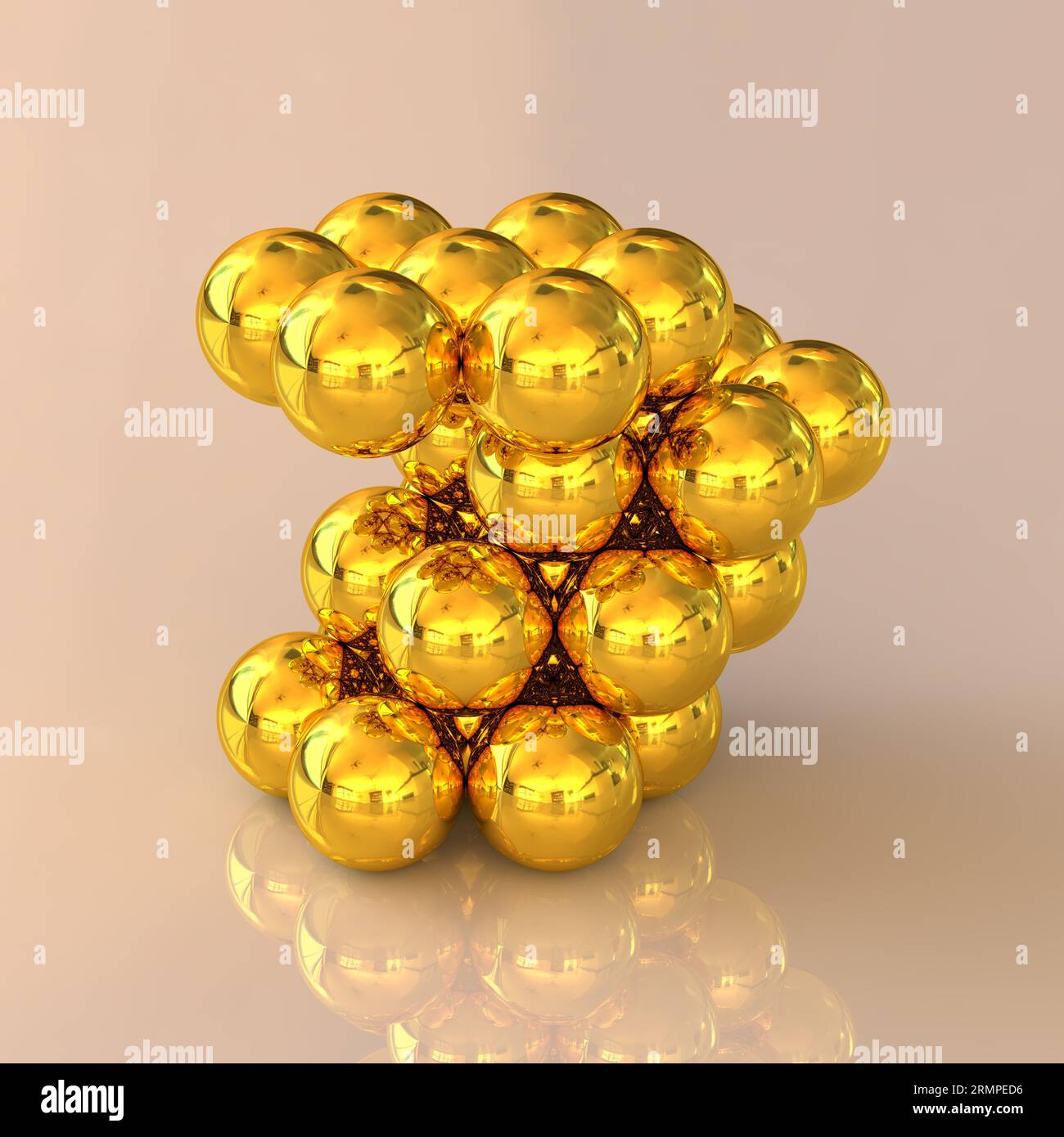 Gold crystal structure, illustration Stock Photo - Alamy