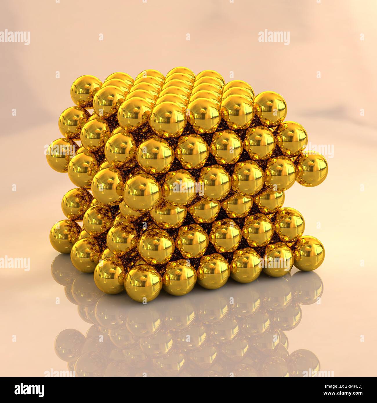 Gold crystal structure, illustration Stock Photo - Alamy