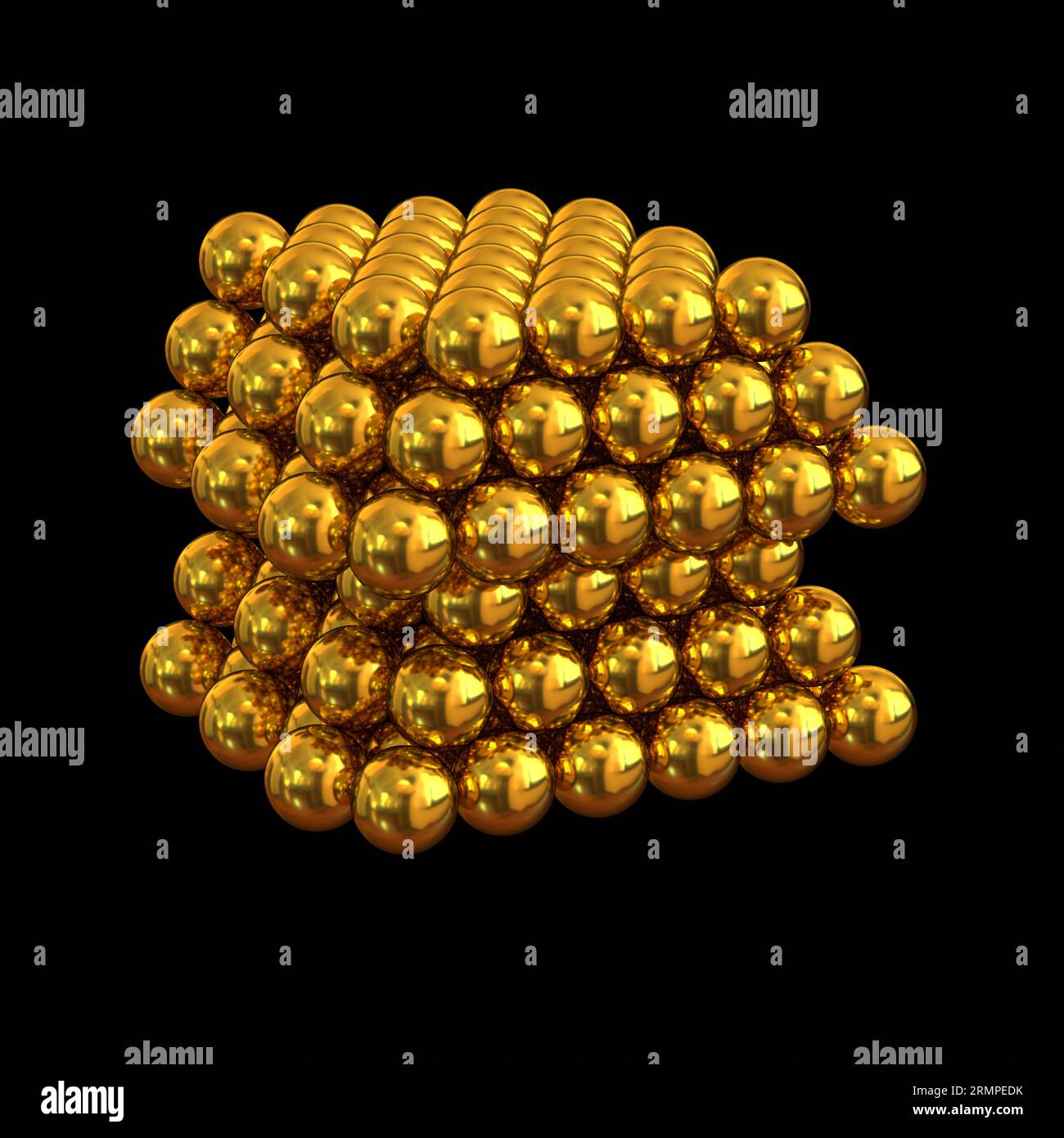 Gold crystal structure, illustration Stock Photo - Alamy