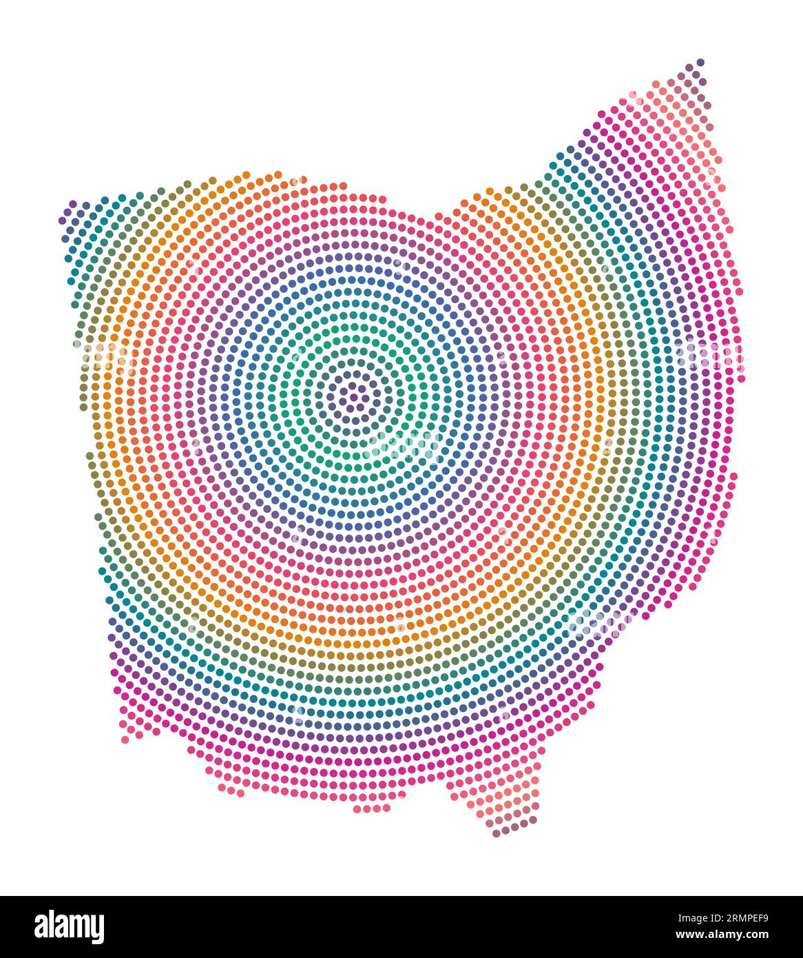 Ohio dotted map. Digital style shape of Ohio. Tech icon of the US state ...