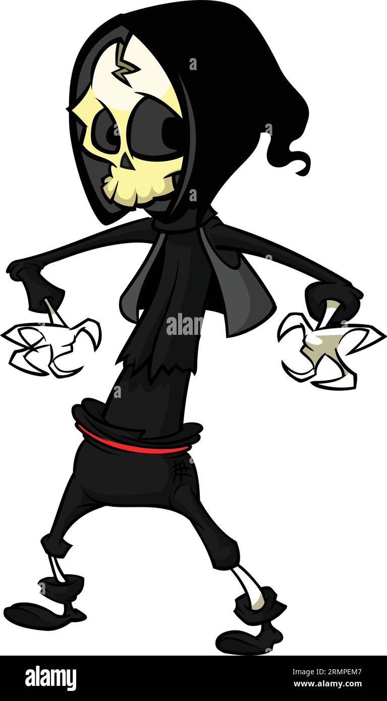 Grim reaper cartoon character. Halloween skeleton design for party ...