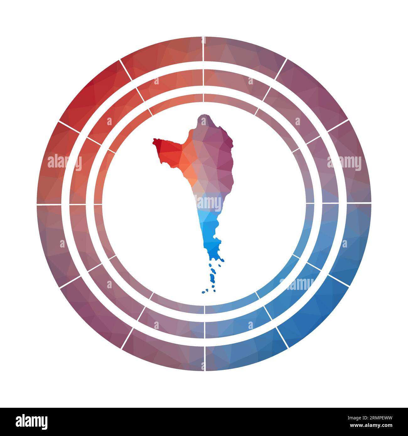 Phu Quoc badge. Bright gradient logo of island in low poly style ...