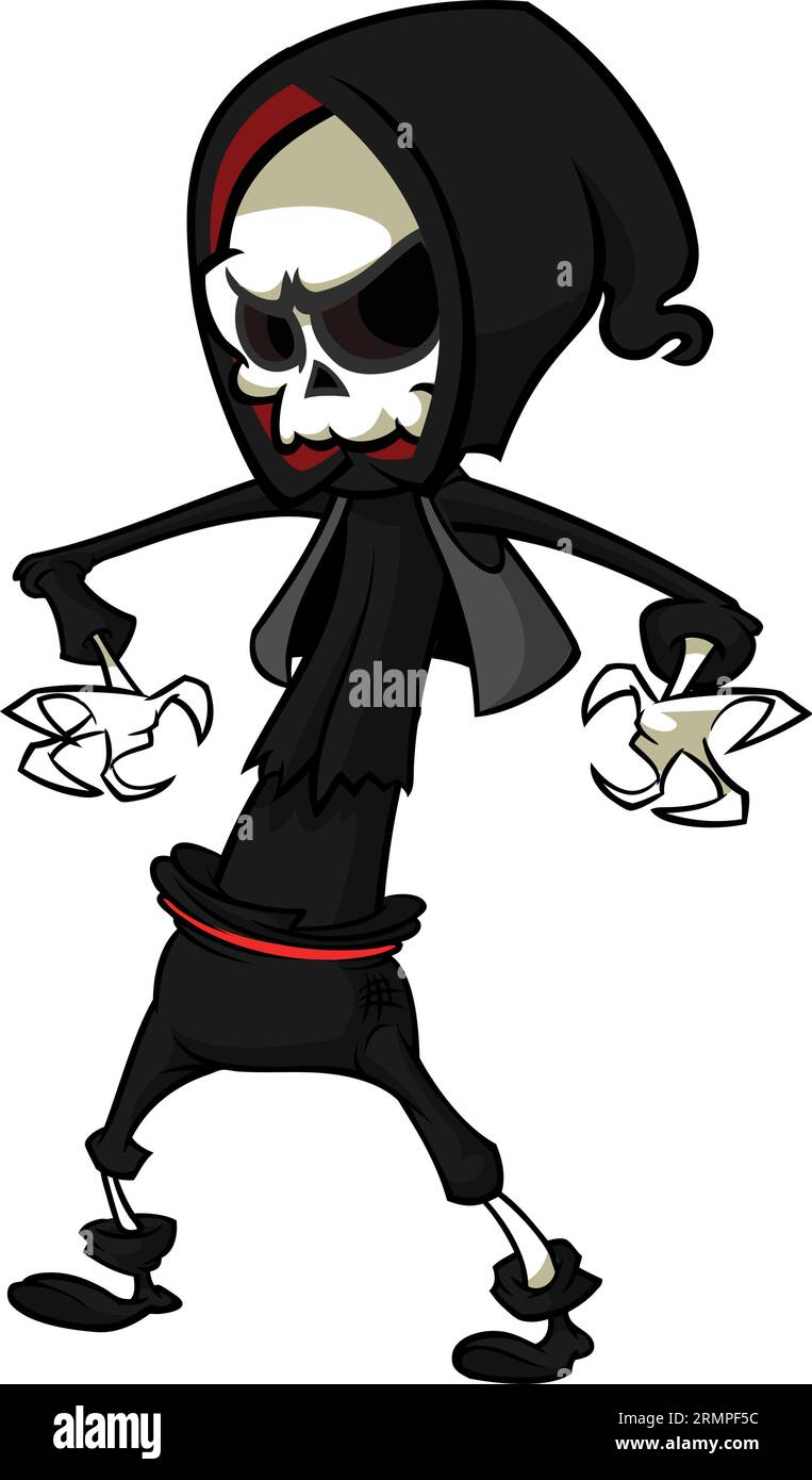 Grim reaper cartoon character. Halloween skeleton design for party ...