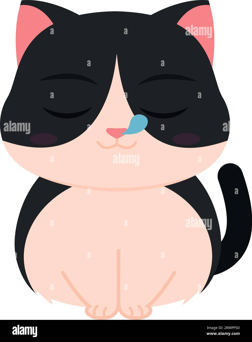 Isolated cute asleep cat character Vector Stock Vector Image & Art - Alamy