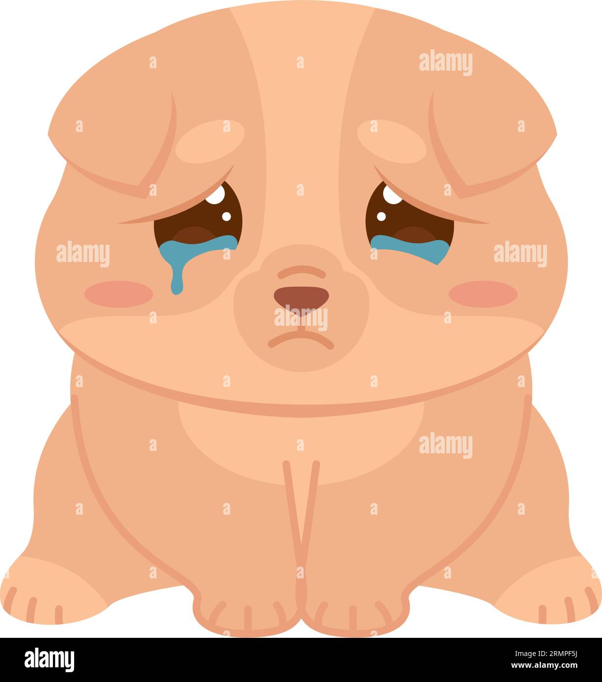 Isolated cute crying dog character Vector Stock Vector Image & Art - Alamy