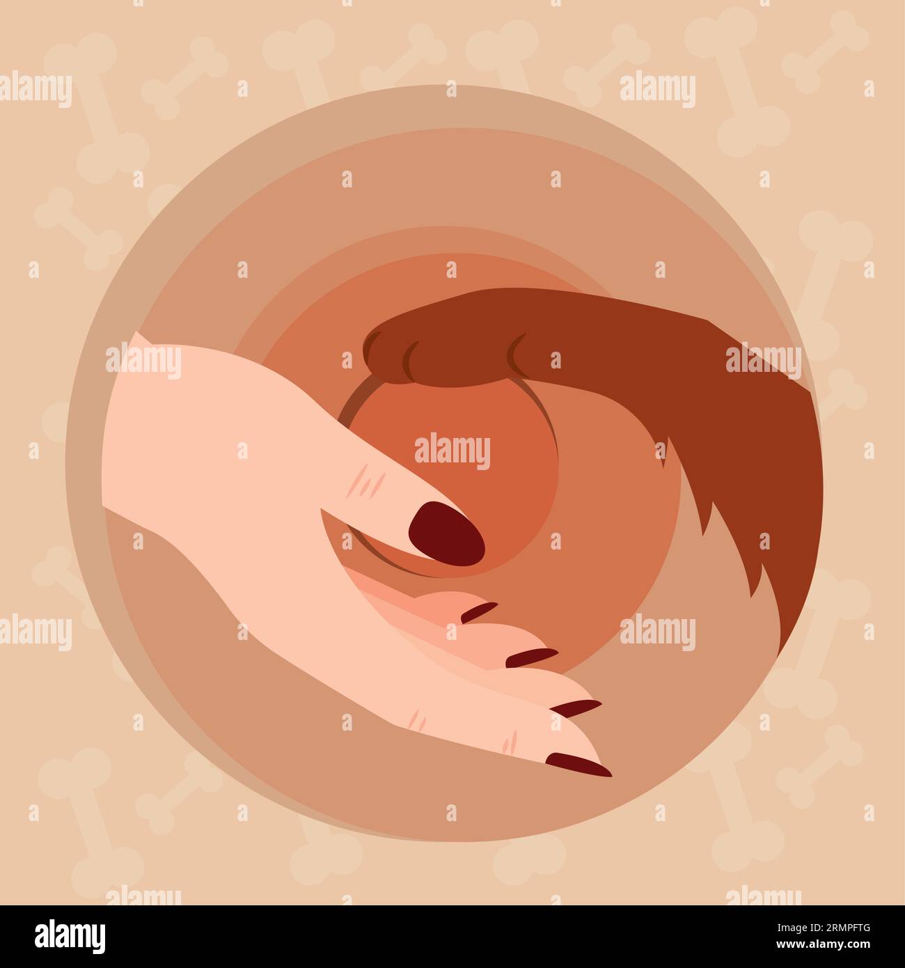 Human hand and dog paw on a Stock Vector Images - Alamy