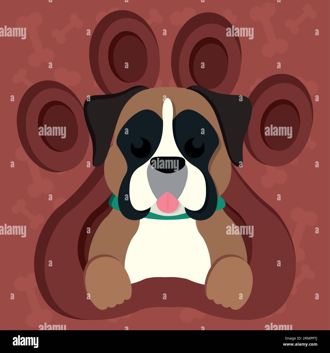 Cute dog character on layered paw Vector Stock Vector Image & Art - Alamy
