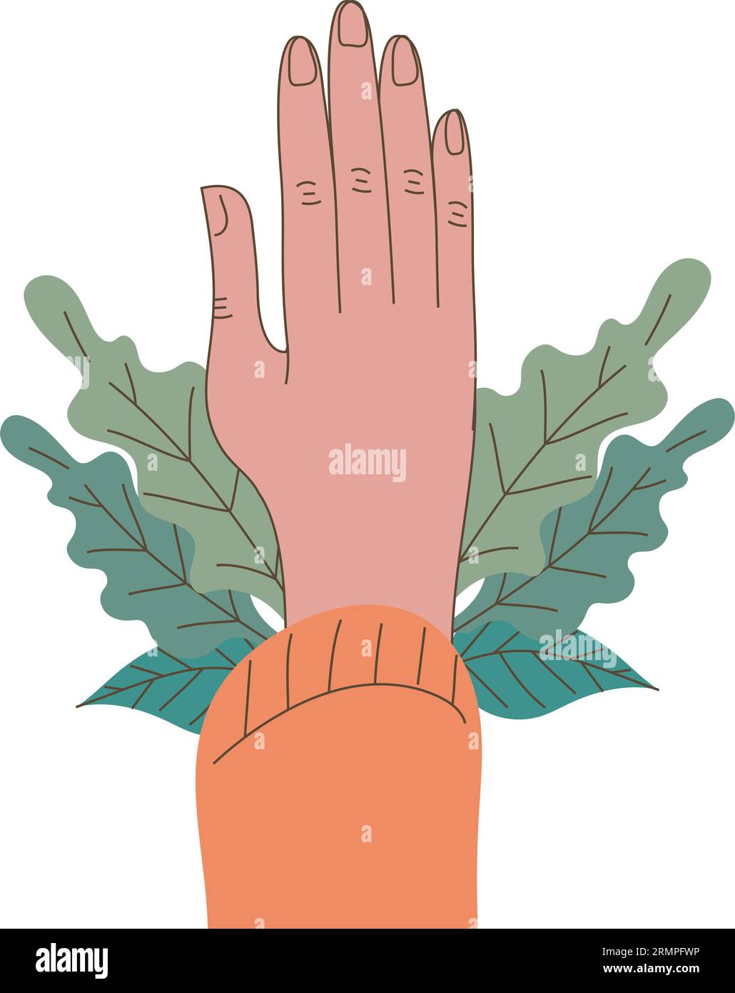 hand and leaves Stock Vector Image & Art - Alamy