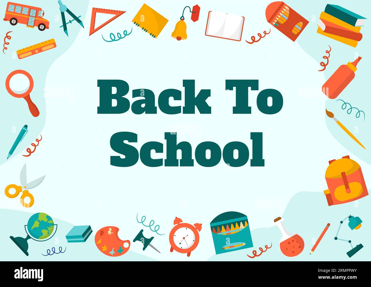 Back to School Vector Illustration with Schools Elements and Learning ...
