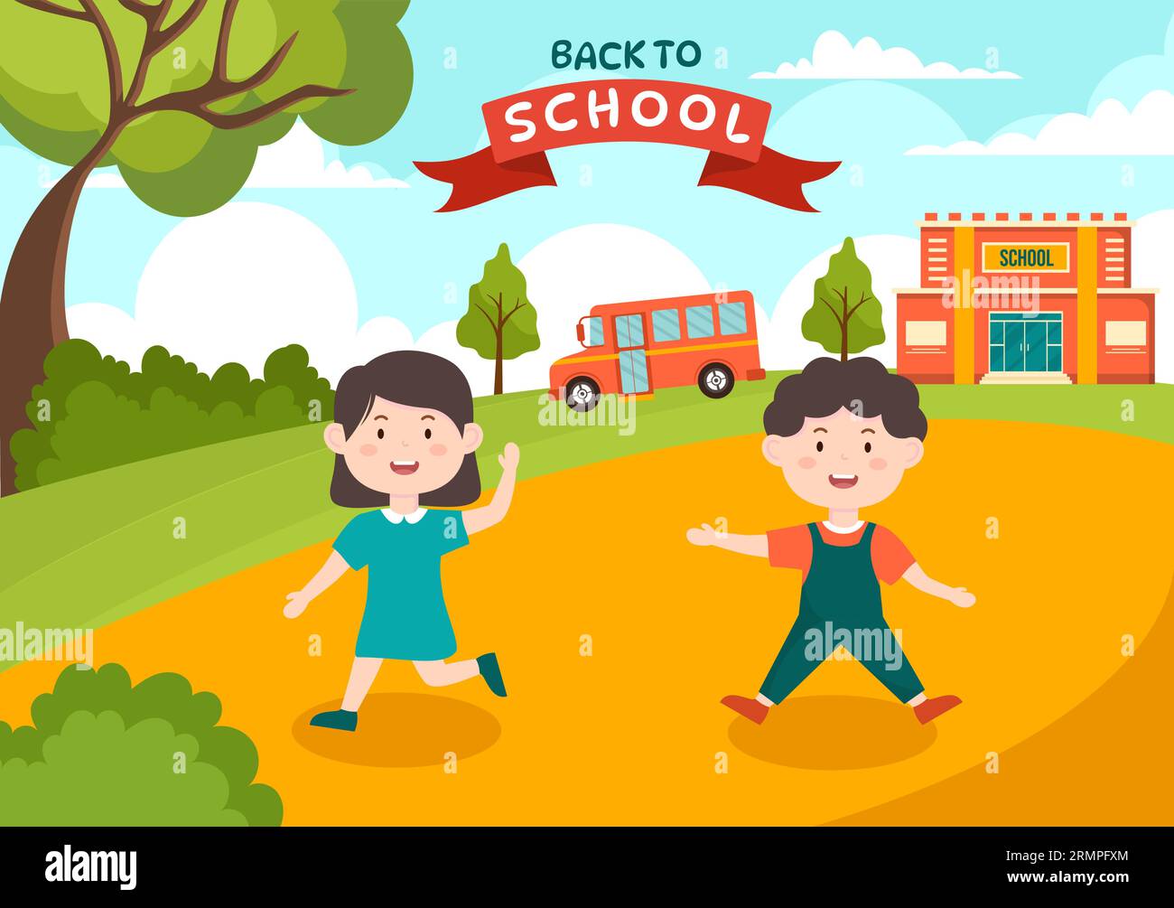 Back to School Vector Illustration with Schools Elements and Learning ...
