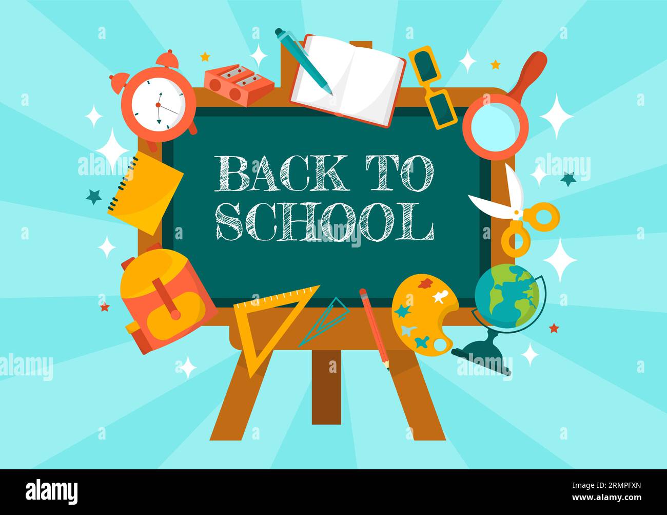 Back to School Vector Illustration with Schools Elements and Learning ...