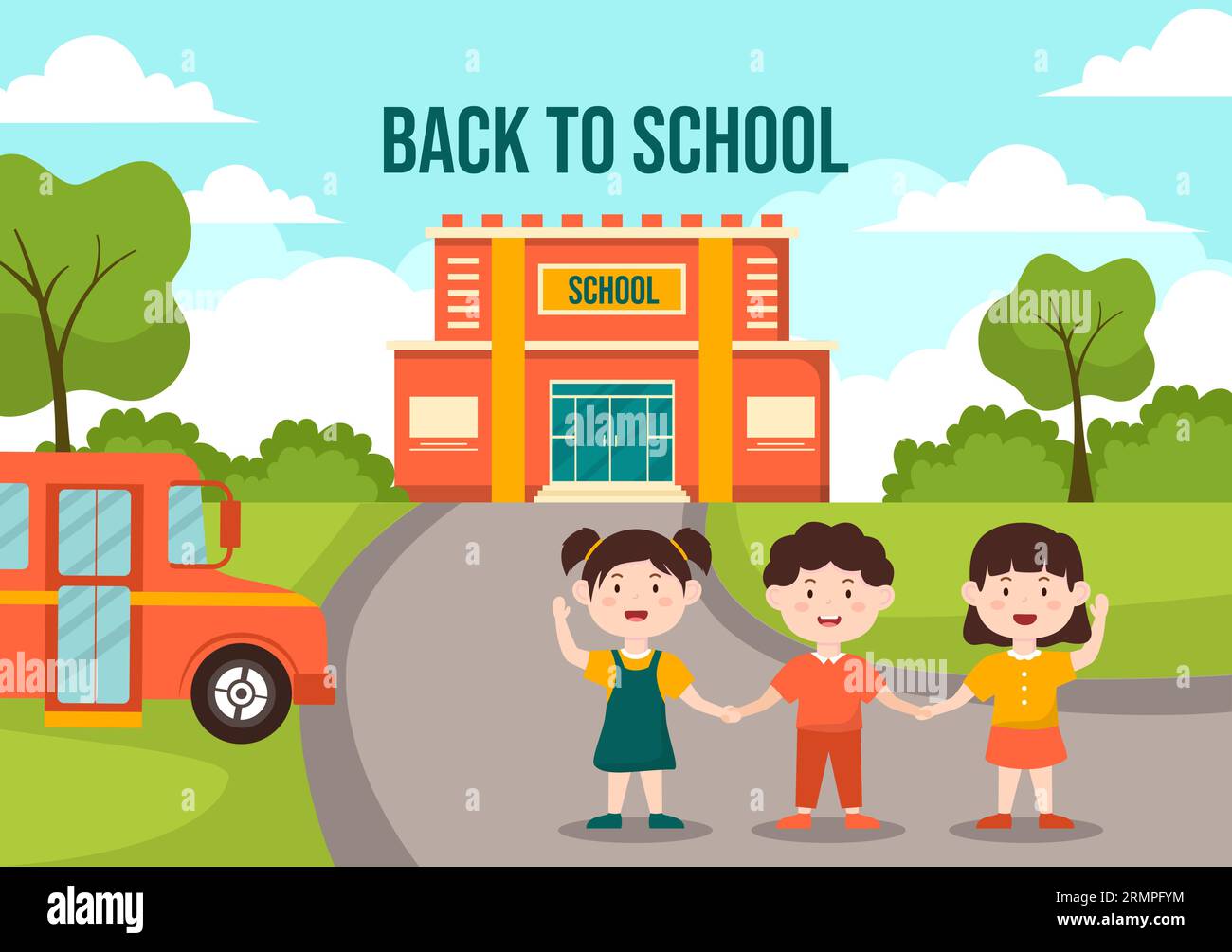 Back to School Vector Illustration with Schools Elements and Learning Equipment for Education ...