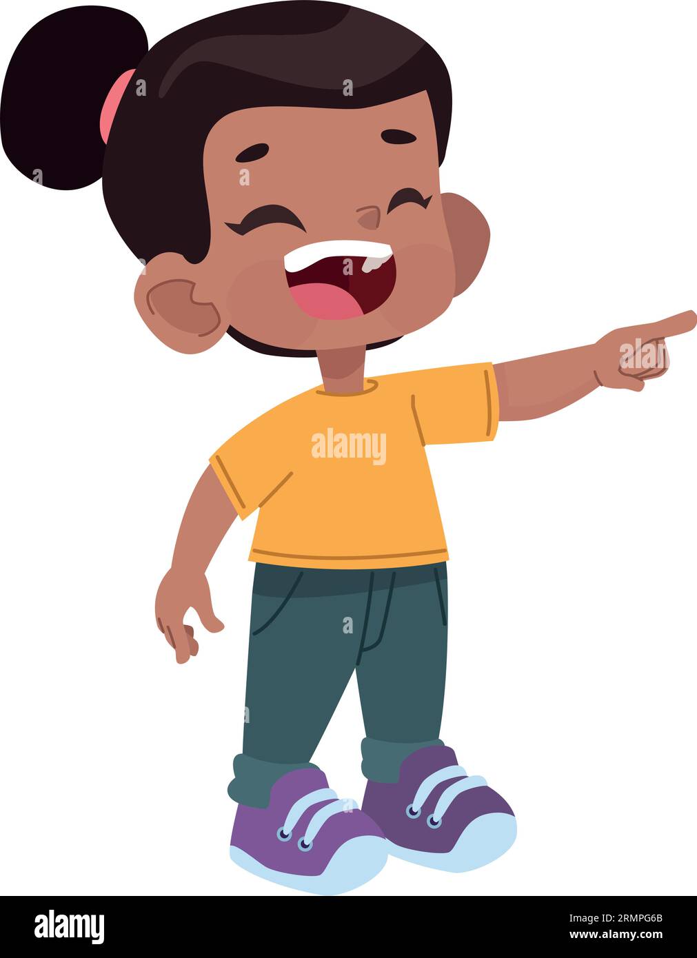 laughing cute girl cartoon icon Stock Vector Image & Art - Alamy