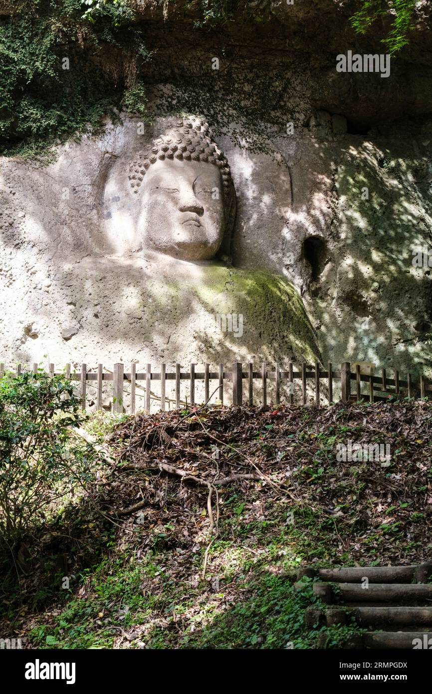 Japan, Kyushu, Kunisaki Peninsula. Kumano Magaibutsu, Buddhist ...