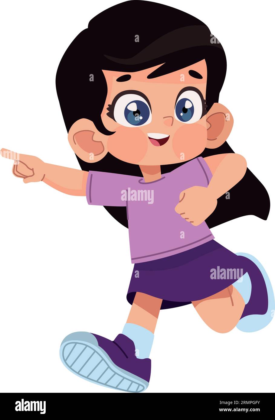 cute cartoon girl with long hair icon Stock Vector Image & Art - Alamy