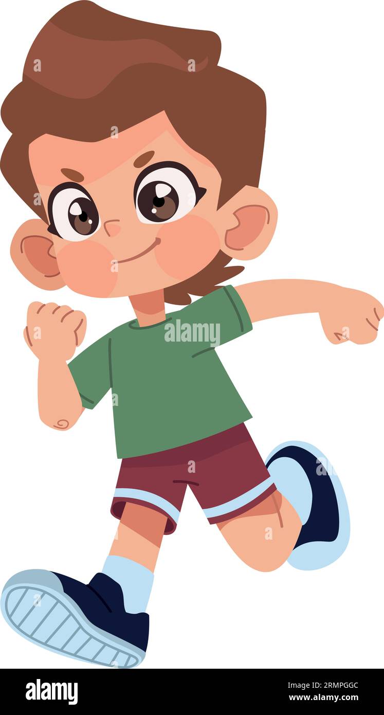 cute cartoon boy running icon Stock Vector Image & Art - Alamy