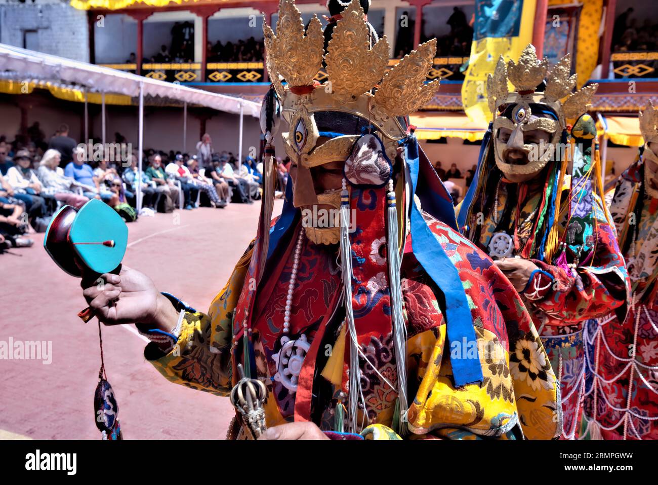 Masked monks dancing at the Takthok Tsechu festival, Sakti, Ladakh ...