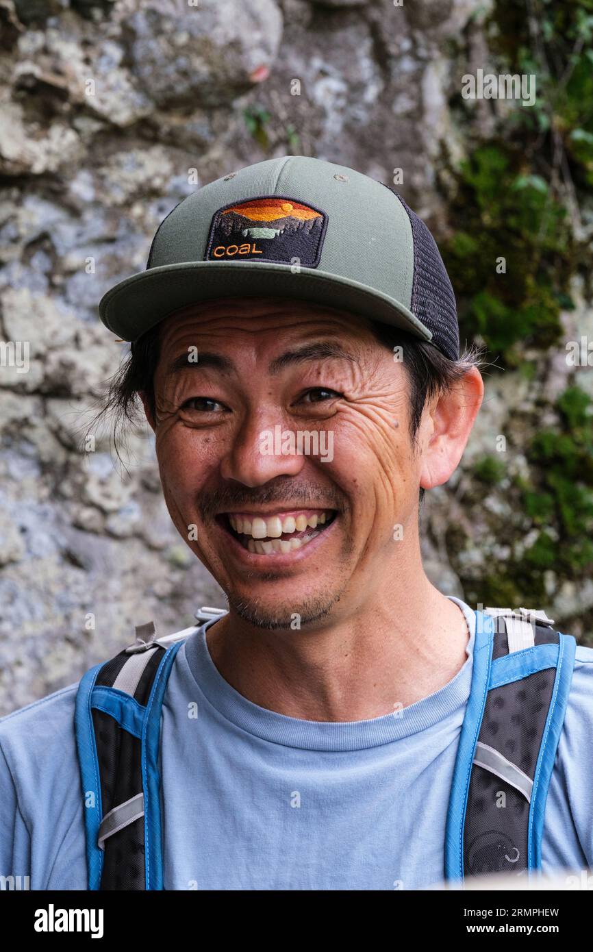 Japan, Kyushu. Japanese Trail Guide Stock Photo - Alamy