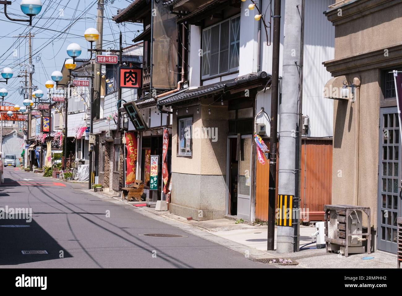 Japan, Kyushu. Bungo-takada Street Scene with Architecture ...