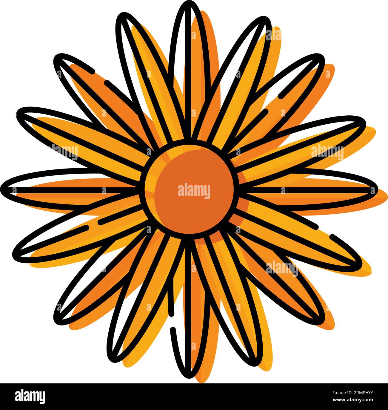 Isolated colored autumn flower sketch icon Vector Stock Vector Image ...