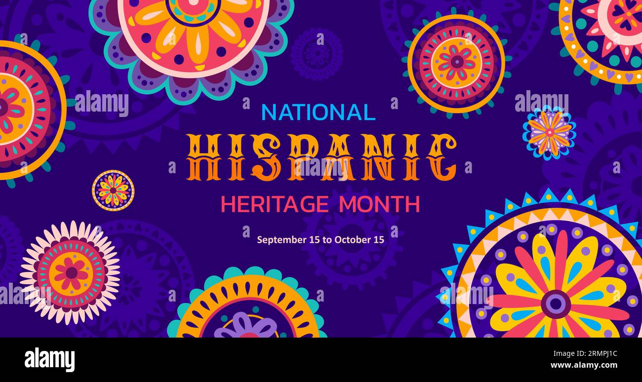 National hispanic heritage month banner with circle patterns. Vector ...