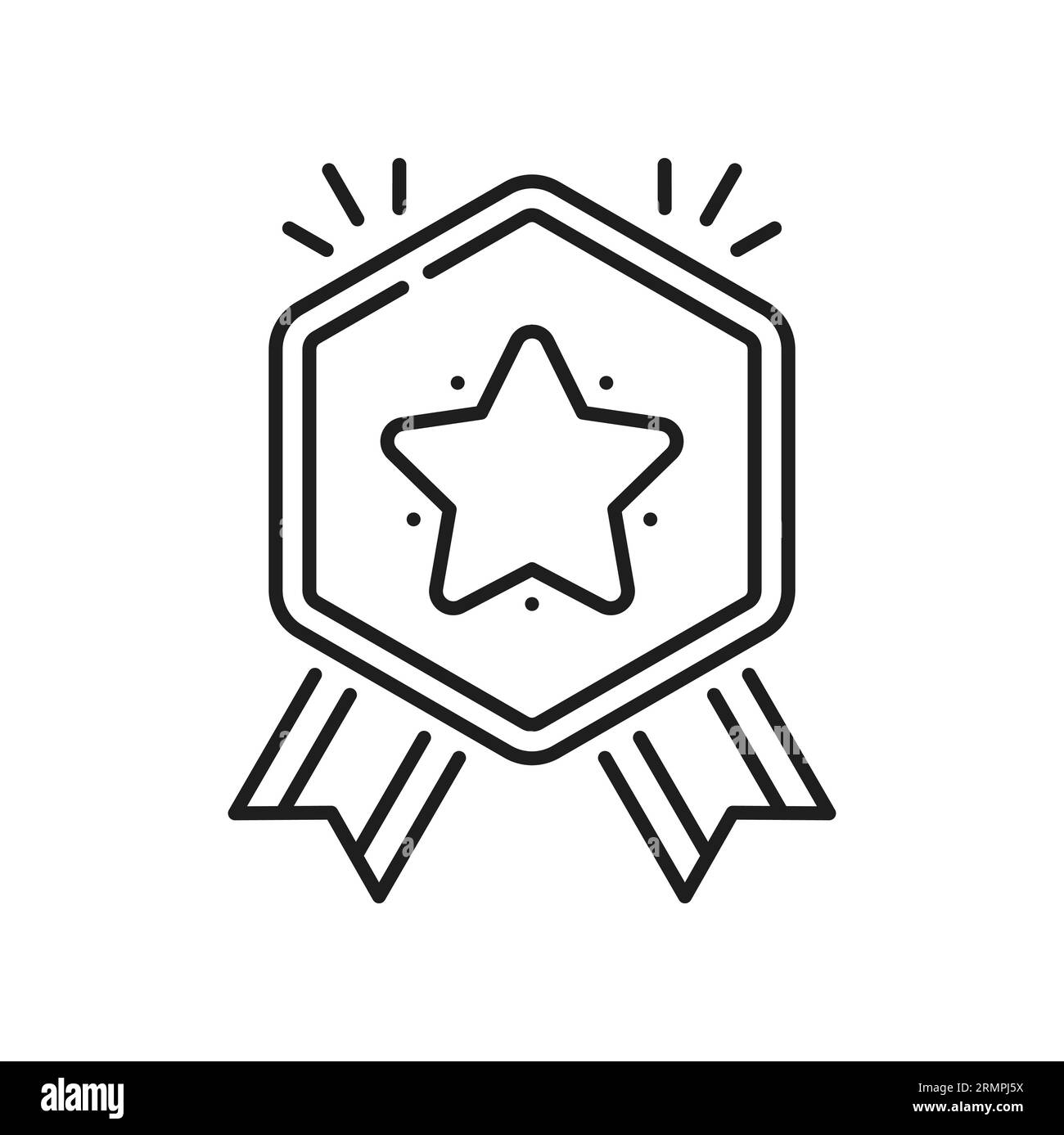 Golden star award gold round frame or plaque medal with ribbons outline ...